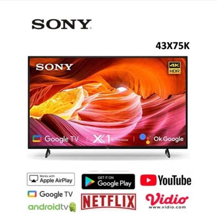 Jual SONY 4K GOOGLE TV 43X75K / KD-43X75K 43 INCH DOLBY AUDIO ANDROID ...