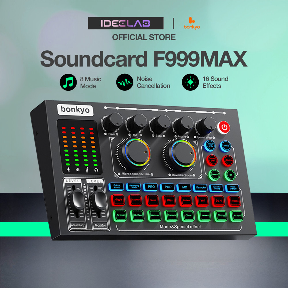 Jual IDEELAB&Bonkyo F999MAX sound card live broadcast equipment full ...