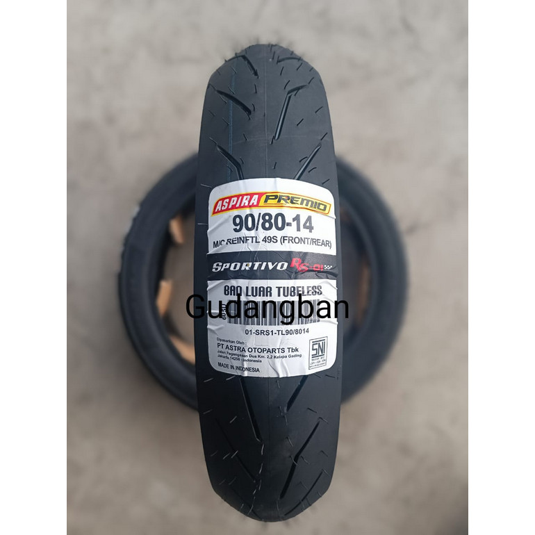 Jual ( RS-01 NEW !!) ASPIRA PREMIO SPORTIVO RS 01 90 80 14 TUBELESS MATIC BALAP SOFT COMPOUND ...