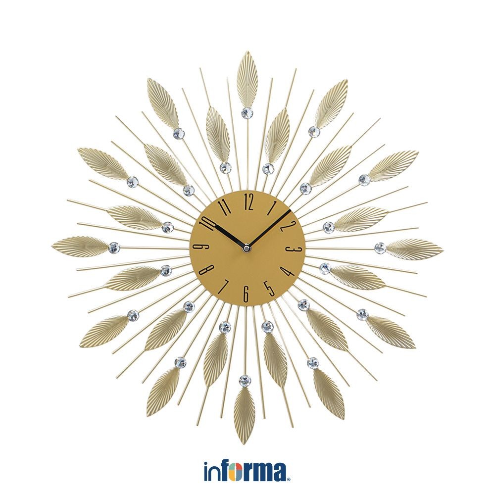 Jual Informa 55 cm Jam Dinding Metal 986 - Gold Wall Clock Jam Tembok ...