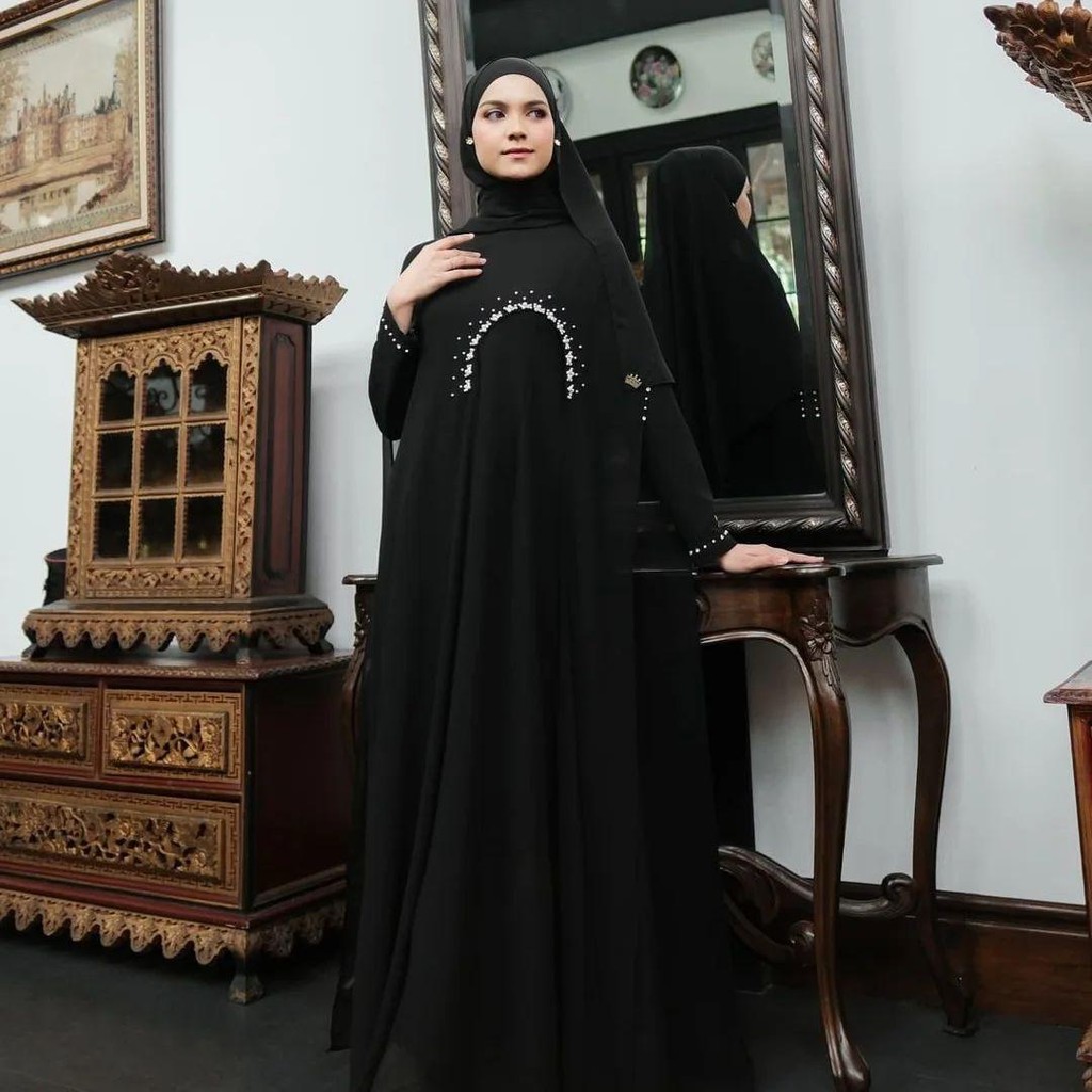 Jual abaya hitam arabian LUNA ABAYA elegan simple turkey terbaru 2025 ...