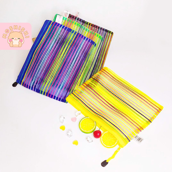 Jual Zipper Bag / Map Jaring / Travel Pouch / Map Resleting Motif Salur ...