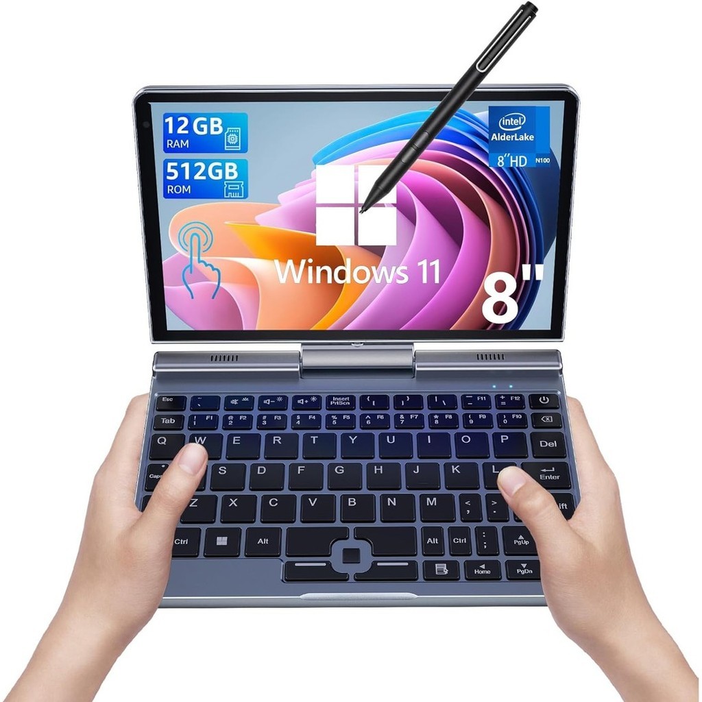 Jual Portable Mini Laptop windows 11 8 Inch Touch Screen Notebook N100 ...