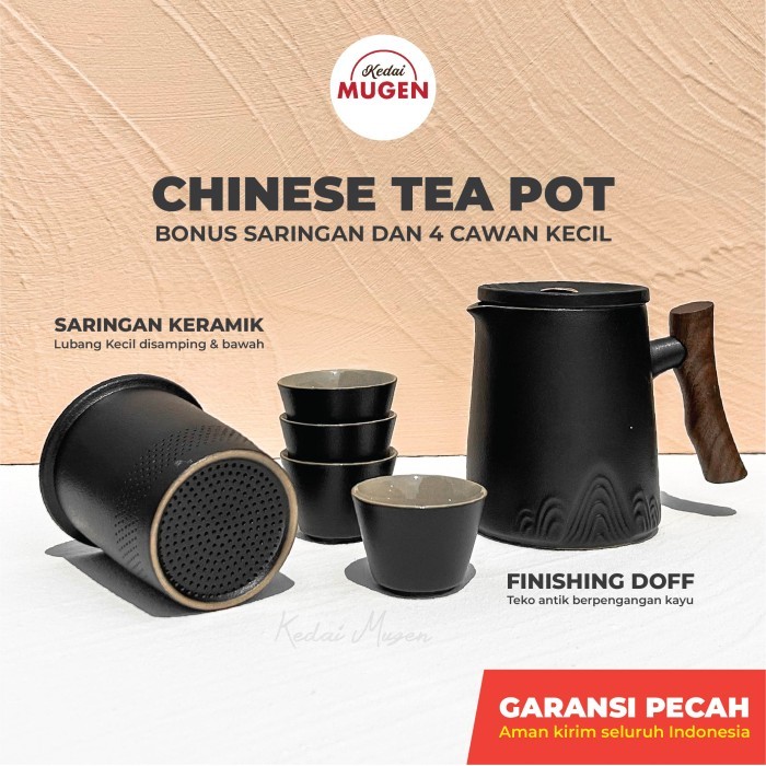 Jual Chinese Tea Infuser Pot Set | Teko Teh Keramik dengan Saringan ...