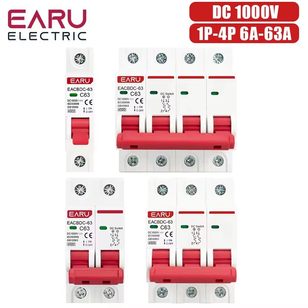 Jual 1P 2P 3P 4P DC 1000V MCB Solar Mini Circuit Breaker Overload Protection Switch 6A 10A 16A ...