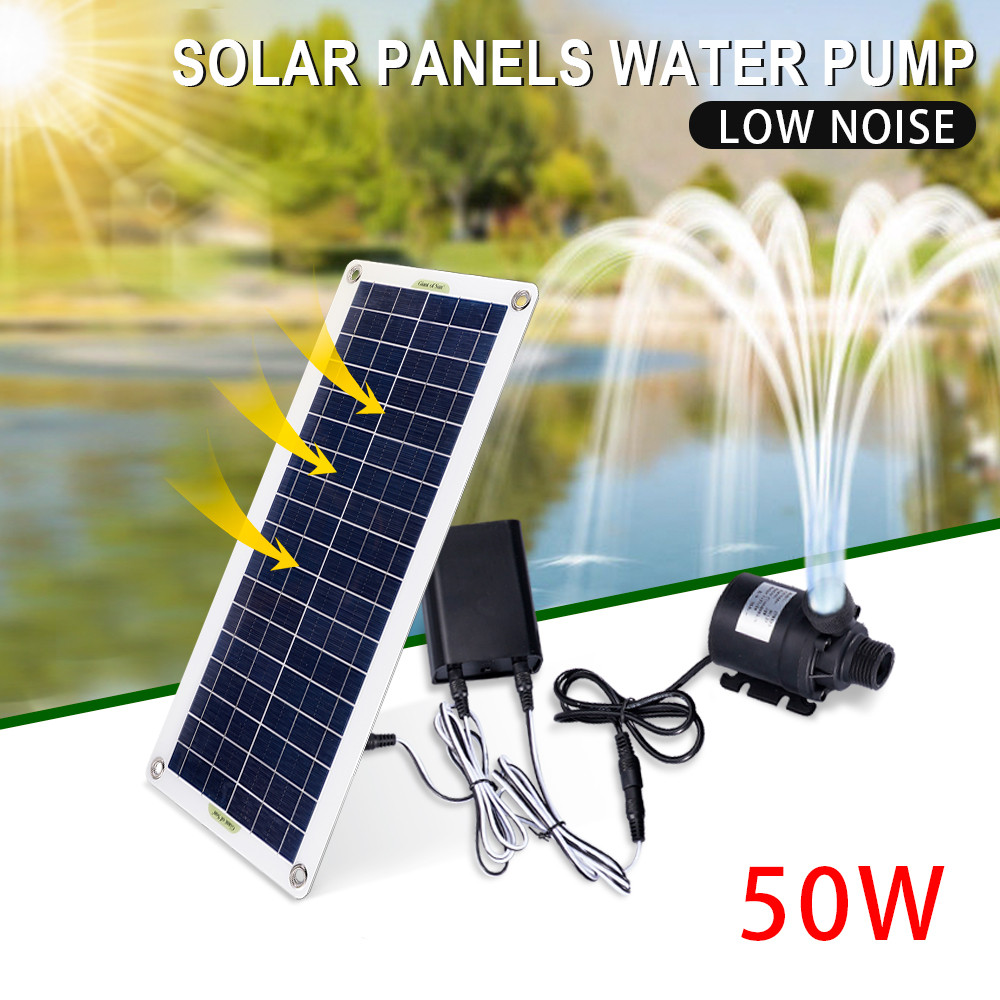 Jual 50W Solar Water Pump Brushless Solar Panel Fish Water Pool Kit 12V ...