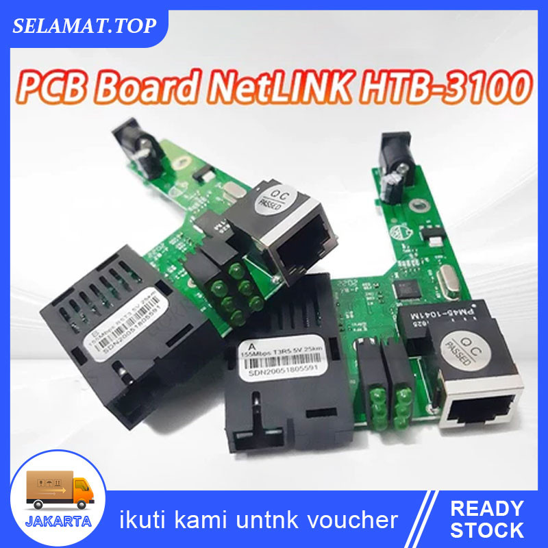 Jual HTB-3100 A+B PCB Board NetLINK Fiber Optic Optical Media Converter ...