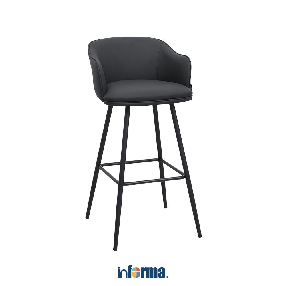 Jual Informa Yafford Kursi Bar Kulit - Hitam Bar Stool Kursi Kafe ...