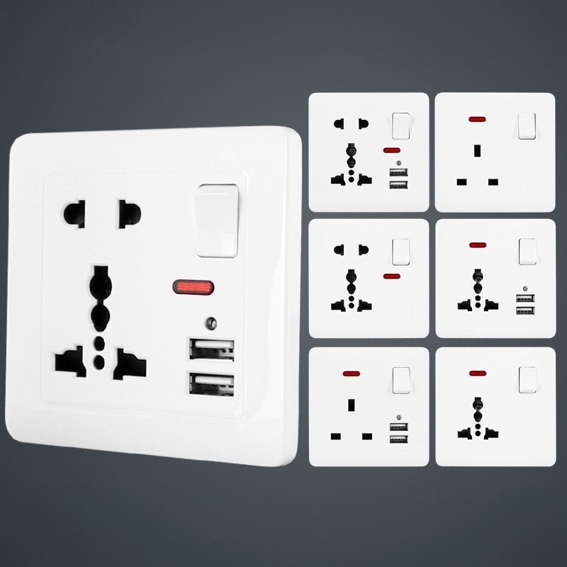 Jual Universal Wall Light Switch and Uk Wall Electrical Socket with ...