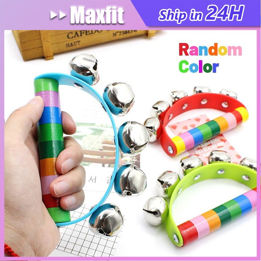 Jual Alat Musik Mainan Anak Tamborin Kayu Baby Bells Mini Wooden ...
