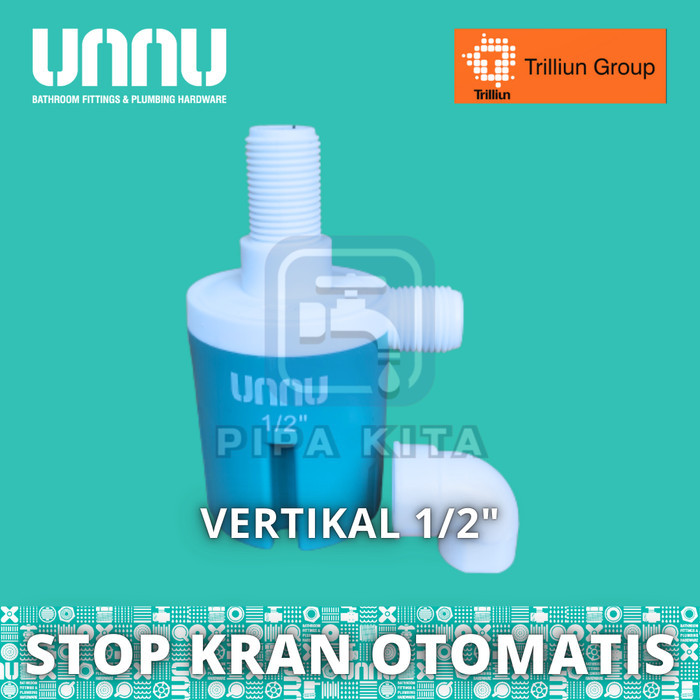 Jual Stop Kran Otomatis Vertikal 1/2" UNNU Keran Pelampung Tandon Toren ...