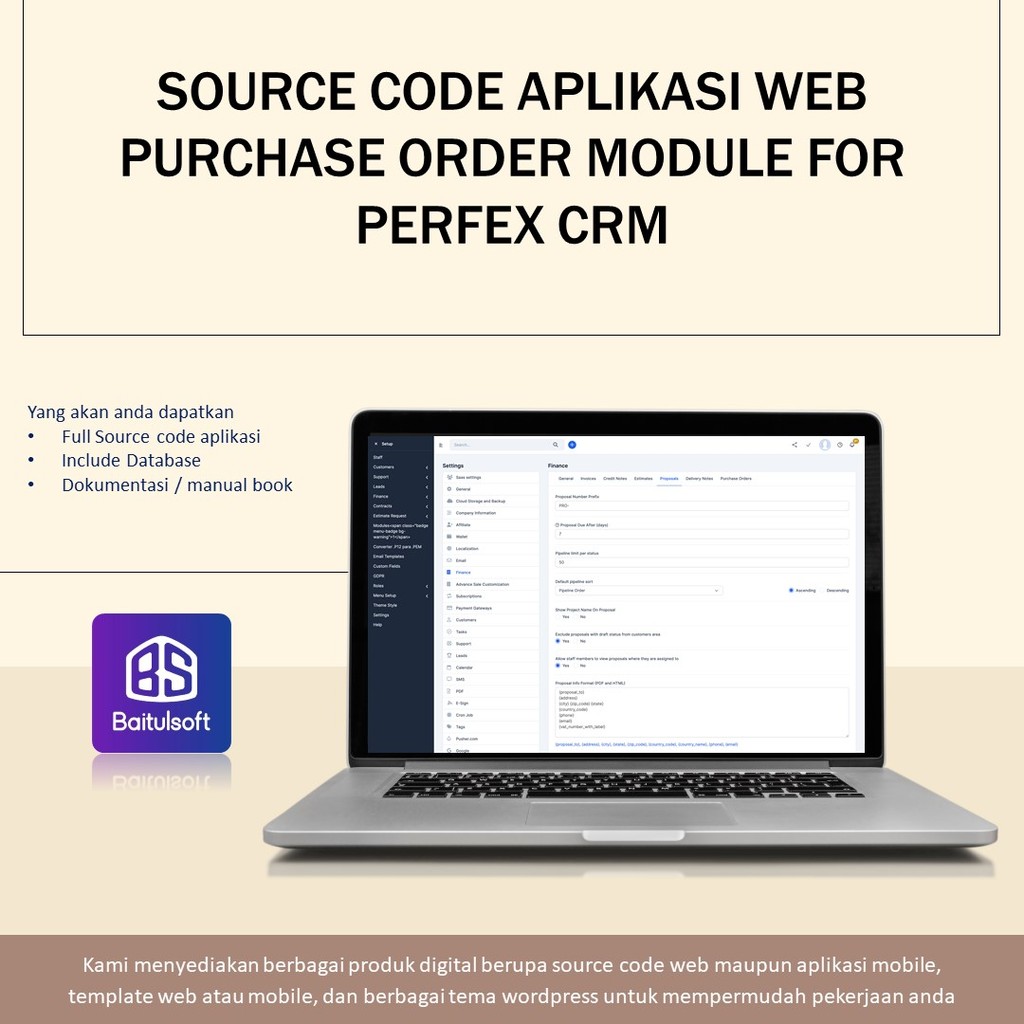 Jual ADDON PLUGIN WEB PURCHASE ORDER MODULE FOR PERFEX CRM | Shopee Indonesia