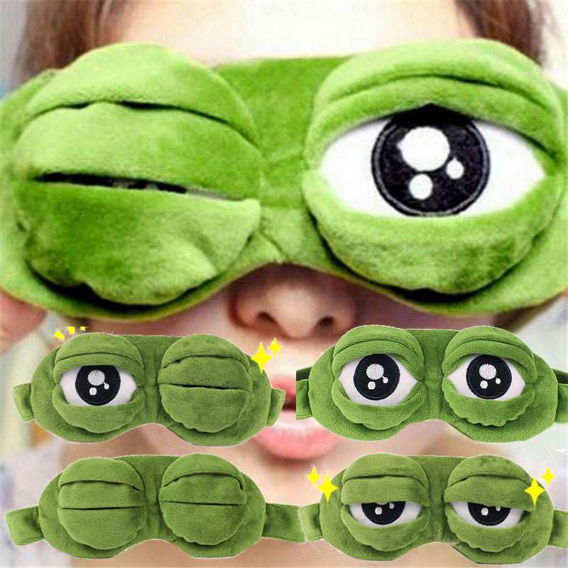 Jual Funny Creative Pepe the Frog Sad Frog 3D Eye Mask Cover Cartoon ...
