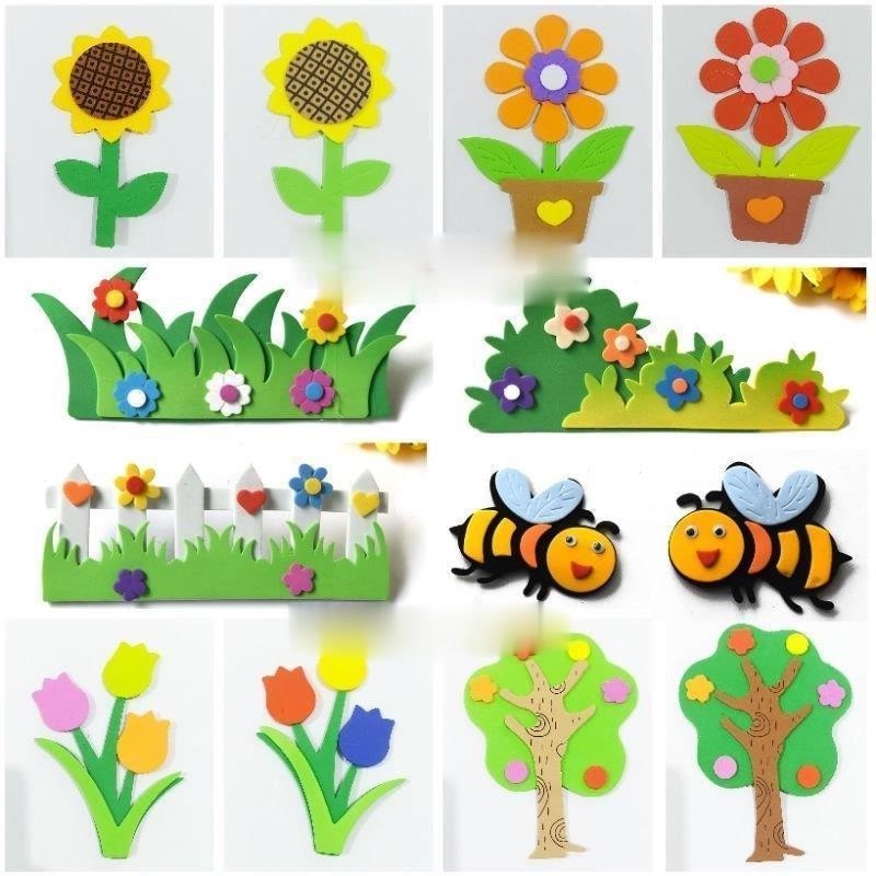 Jual Dekorasi Kelas Hiasan Eva Foam Bunga Rumput Daun Pohon Spon - Best ...