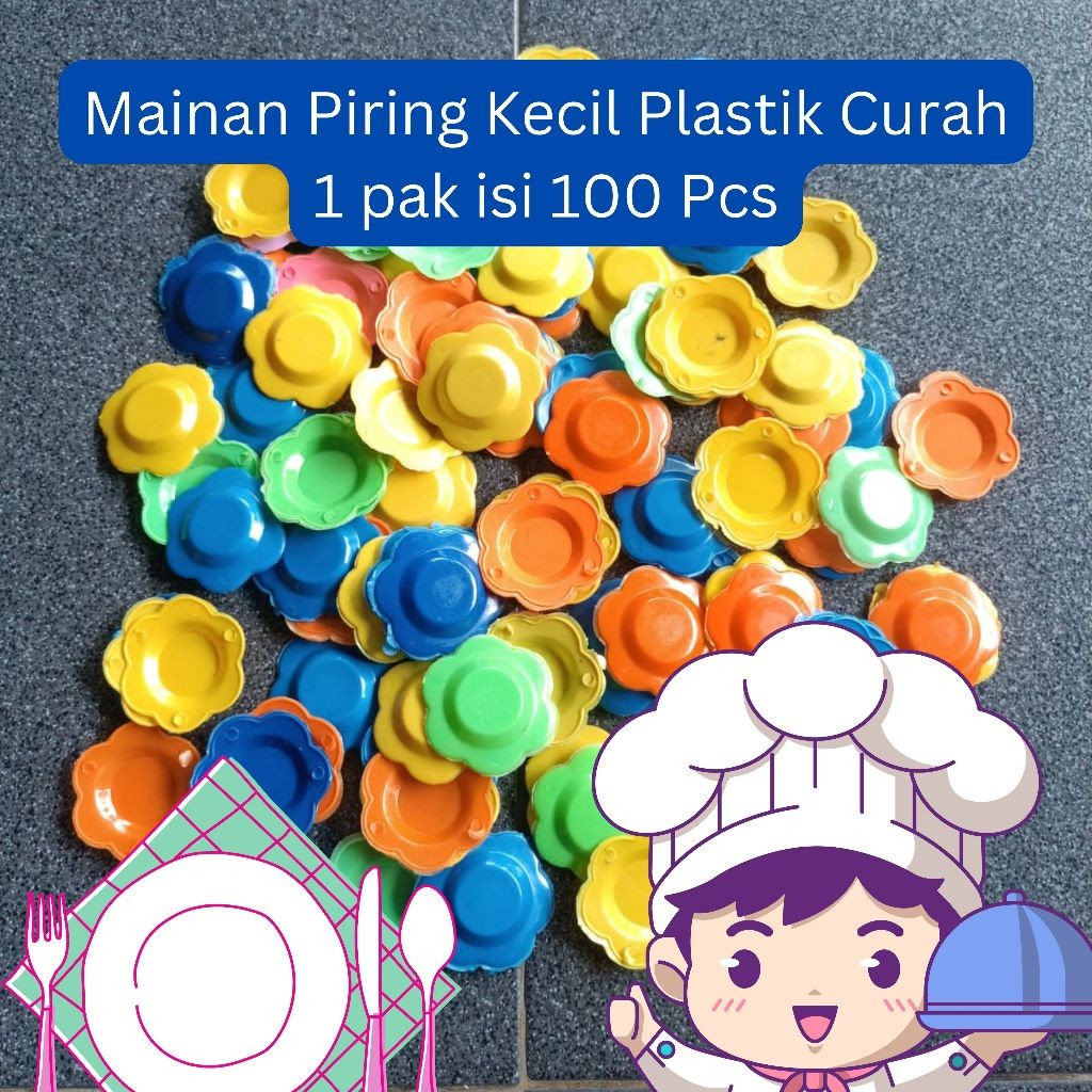 Jual MAINAN PIRING CURAH PLASTIK 1 PAK ISI 100 PCS | Shopee Indonesia