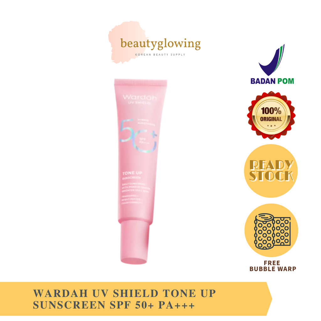 Jual Wardah UV Shield Tone Up Sunscreen SPF 50+ PA+++ | SUN PROTECTION TABIR SURYA NO WHITECAST ...