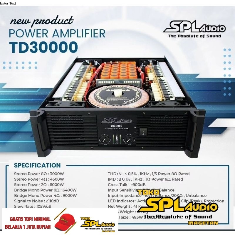 Jual SPL Audio Power Amplifier TD 30000 | Shopee Indonesia