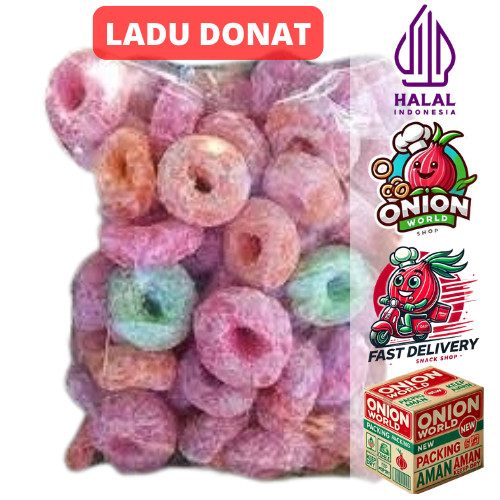 Jual 500gr Donat Pelangi Gabus Donat Ladu Donat Donat Warna Getas Manis ...