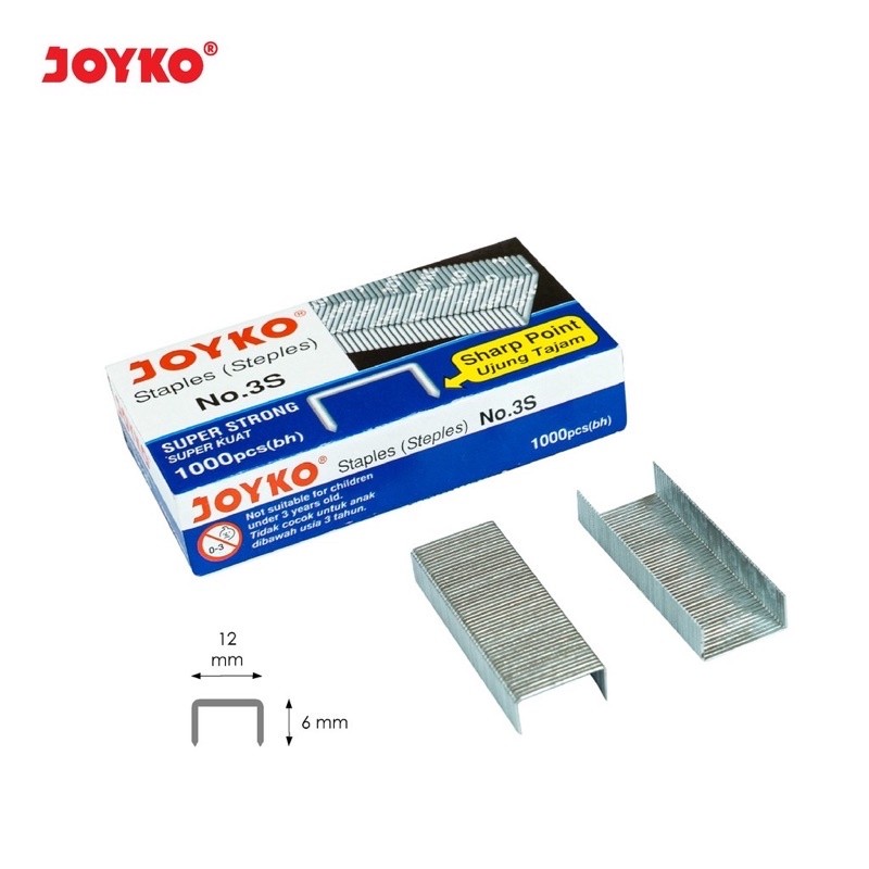 Jual [JOYKO] ISI STAPLES | ISI STAPLER | REFILL STAPLER JOYKO No. 3S (1 ...