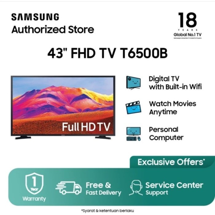 Jual SAMSUNG 43T6500 / UA43T6500 FULL HD SMART TV 43 inch 43T5003 UA43T5003 | Shopee Indonesia
