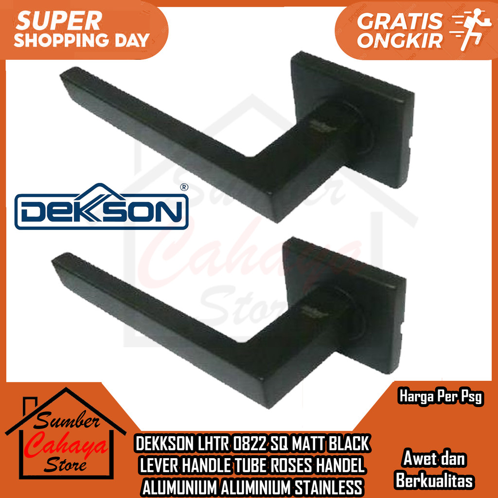 Jual Dekkson Lhtr 0822 Sq Matt Black Lever Handle Tube Roses Handel ...