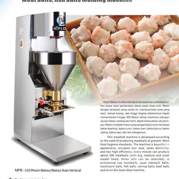 Jual MESIN PENCETAK BAKSO MFB300 1,1KW MEAT BALL CETAK BASO PENTOL ...