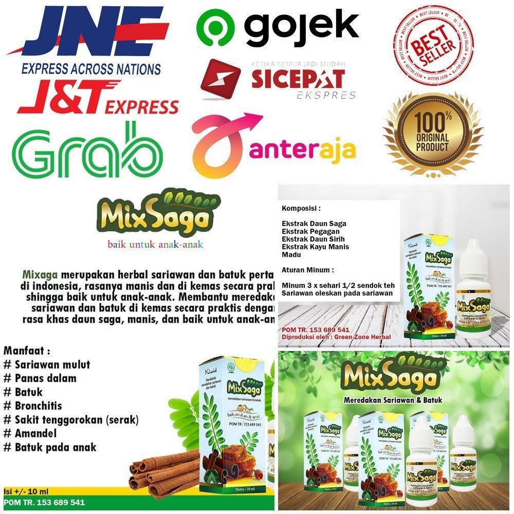 Jual Mix Saga - 20gram | Herbal Batuk dan Sariawan Untuk Anak | Shopee ...