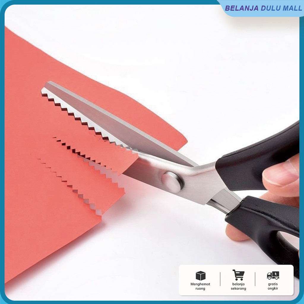 Jual Gunting kain gigi baja tahan karat gigi segitiga 5MM gunting renda ...