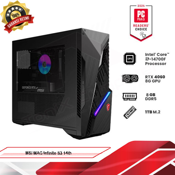 Jual MSI MAG Infinite S3 14th | Desktop Gaming PC Intel i7-14700F,RTX ...
