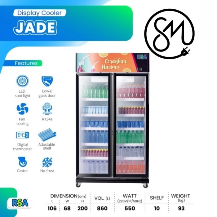 Jual Showcase RSA JADE Display Cooler 2 pintu 860 Liter multi door ...