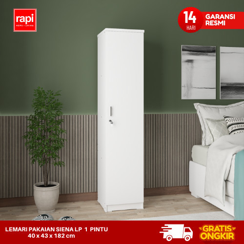 Jual RAPI Lemari Pakaian Putih Satu Pintu / Lemari Baju / Siena LP 1P ...