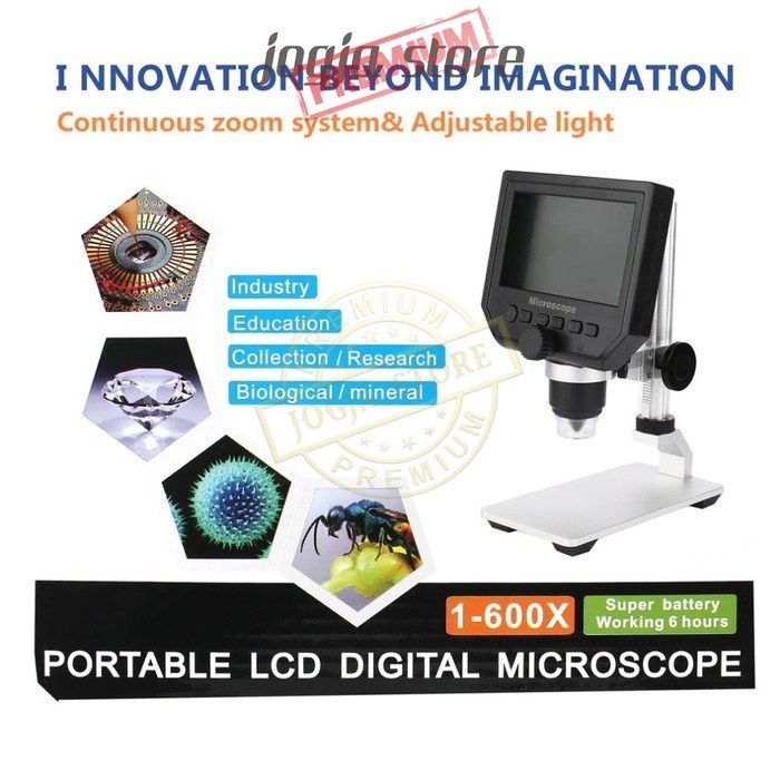 Jual Mikroskop Digital 3.6MP 600X LCD Monitor G600 Microscope with ...