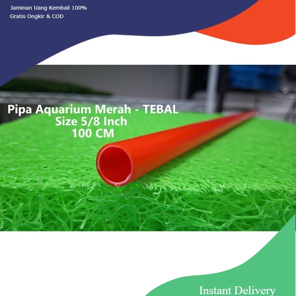 Jual Pipa Aquarium Merah Premium Tebal 5/8 100cm Pipa Plastik Aquarium ...