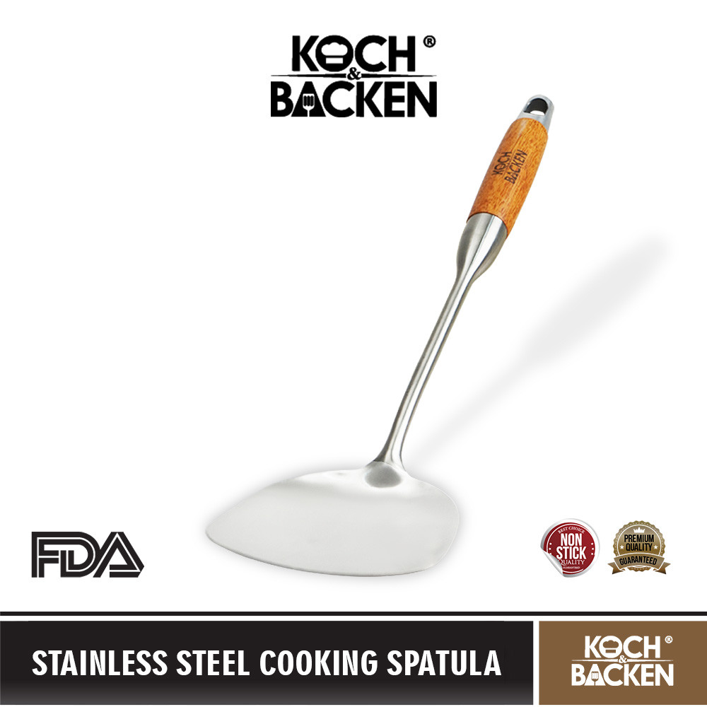 Jual KOCH&BACKEN Spatula Sutil Stainless Tebal Sodet Gagang Kayu 38cm ...
