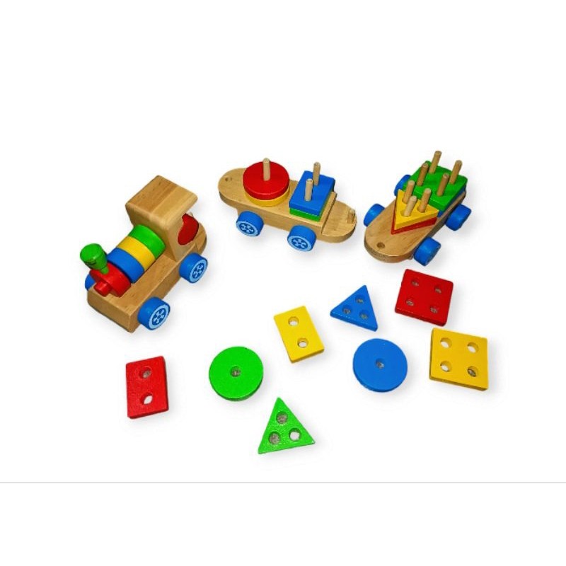 Jual Mainan kreatifitas anak / Mainan edukasi anak kereta api geometri ...