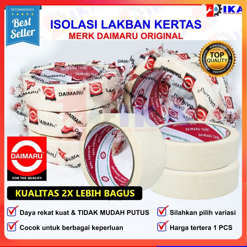 Jual LAKBAN KERTAS / MASKING 2 TAPE DAIMARU 2 Inch / 48 mm ( 2 inch / 48 mm x 21 m) | Shopee ...