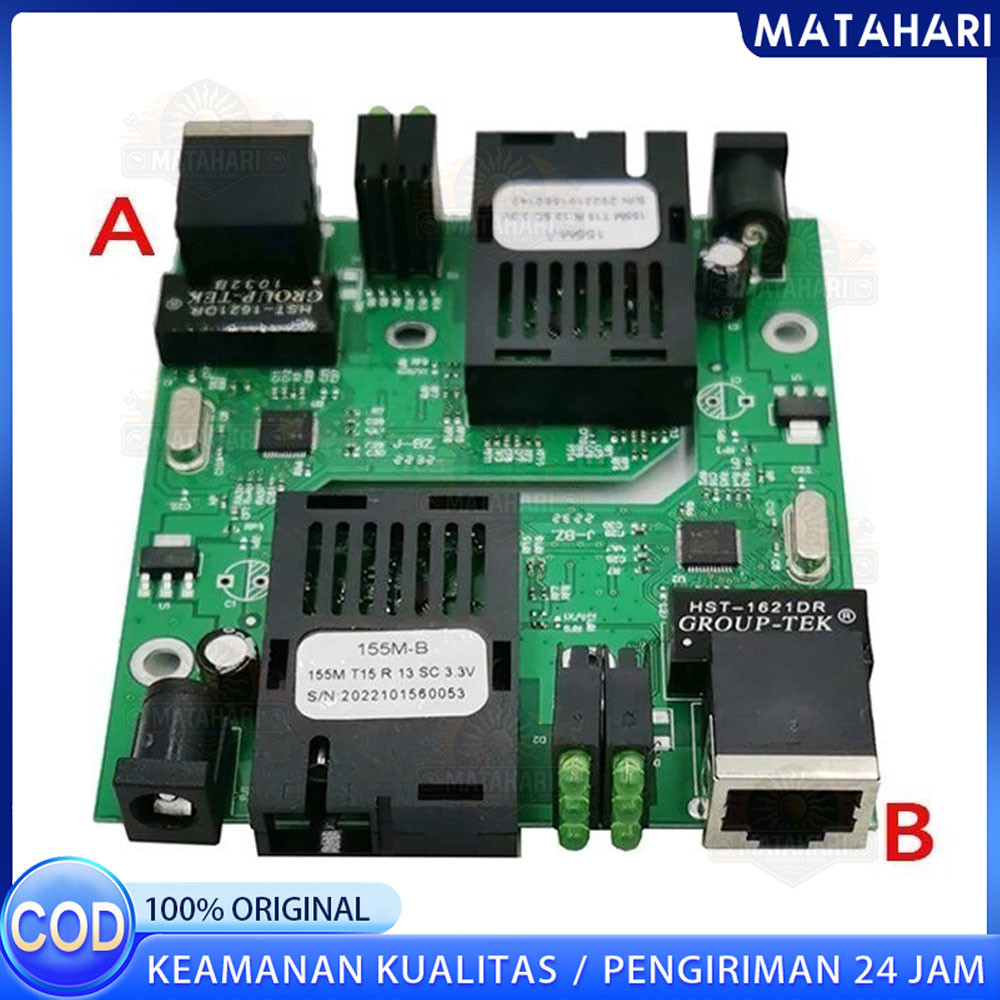 Jual PCB Board NetLINK HTB-3100 A/B Fiber Optic Optical Media Converter ...