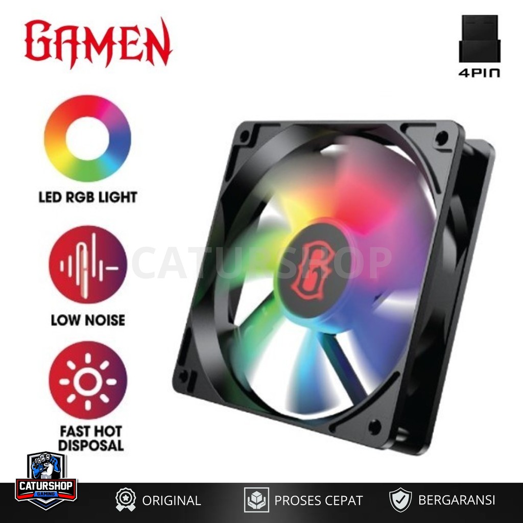 Jual Gamen Gaming Fan Case RGB PC GCF100 Original 120mm / 12cm GCF 100 ...
