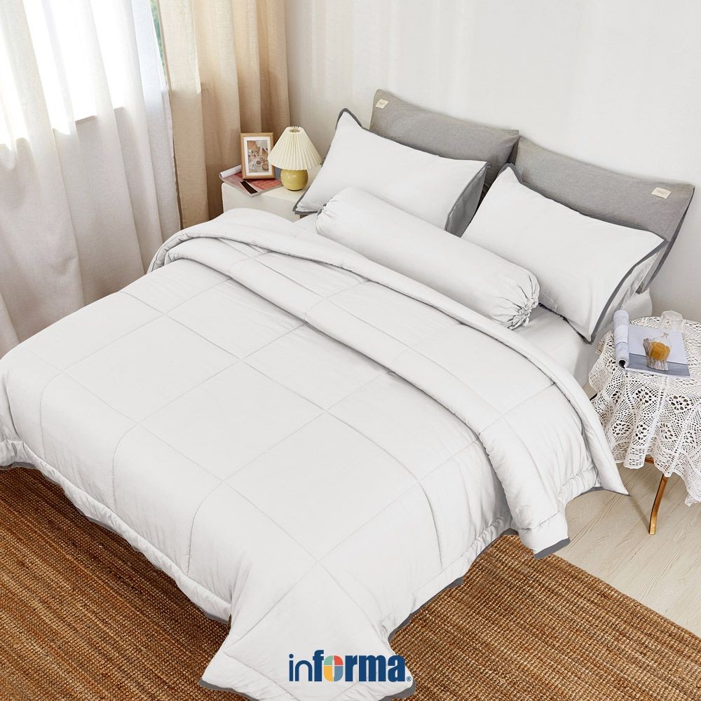 Jual Informa Fiore 180X200 cm Set 5 Pcs Seprai King Bambu - Putih Sprei ...