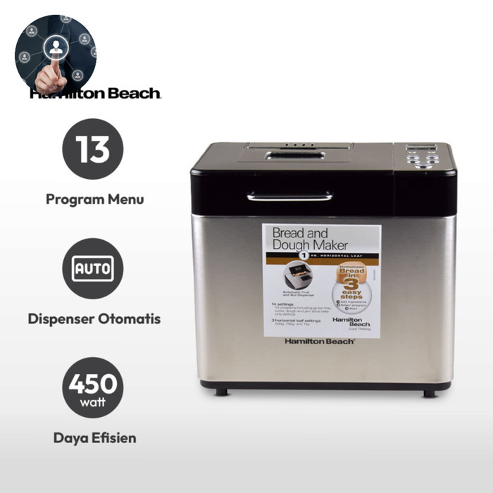 Jual Tokosiap - Hamilton Beach Mesin Pembuat Roti Dan Kue 13 Mode ...