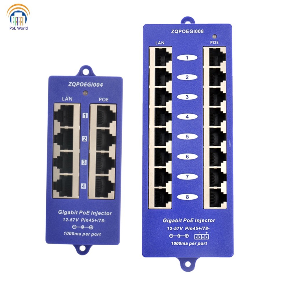 Jual New 4/8 Port Mode B Gigabit PoE Injector 1000Mbps PoE Patch Panel ...