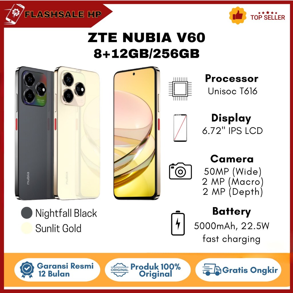 Jual ZTE NUBIA V60 8+12GB/256GB GARANSI RESMI | Shopee Indonesia