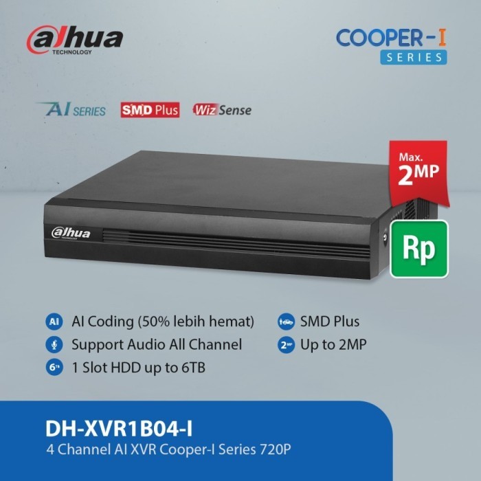 Jual DVR DAHUA 4 CHANNEL DH-XVR1B04-I WIZ SENSE DVR 4CH 2MP 1080p ...