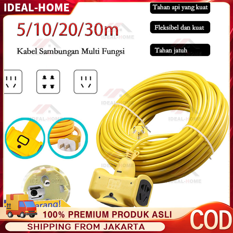 Jual Soket Kabel Extension Cord Extra-long Plug-in Strip 10M/20M/30M ...