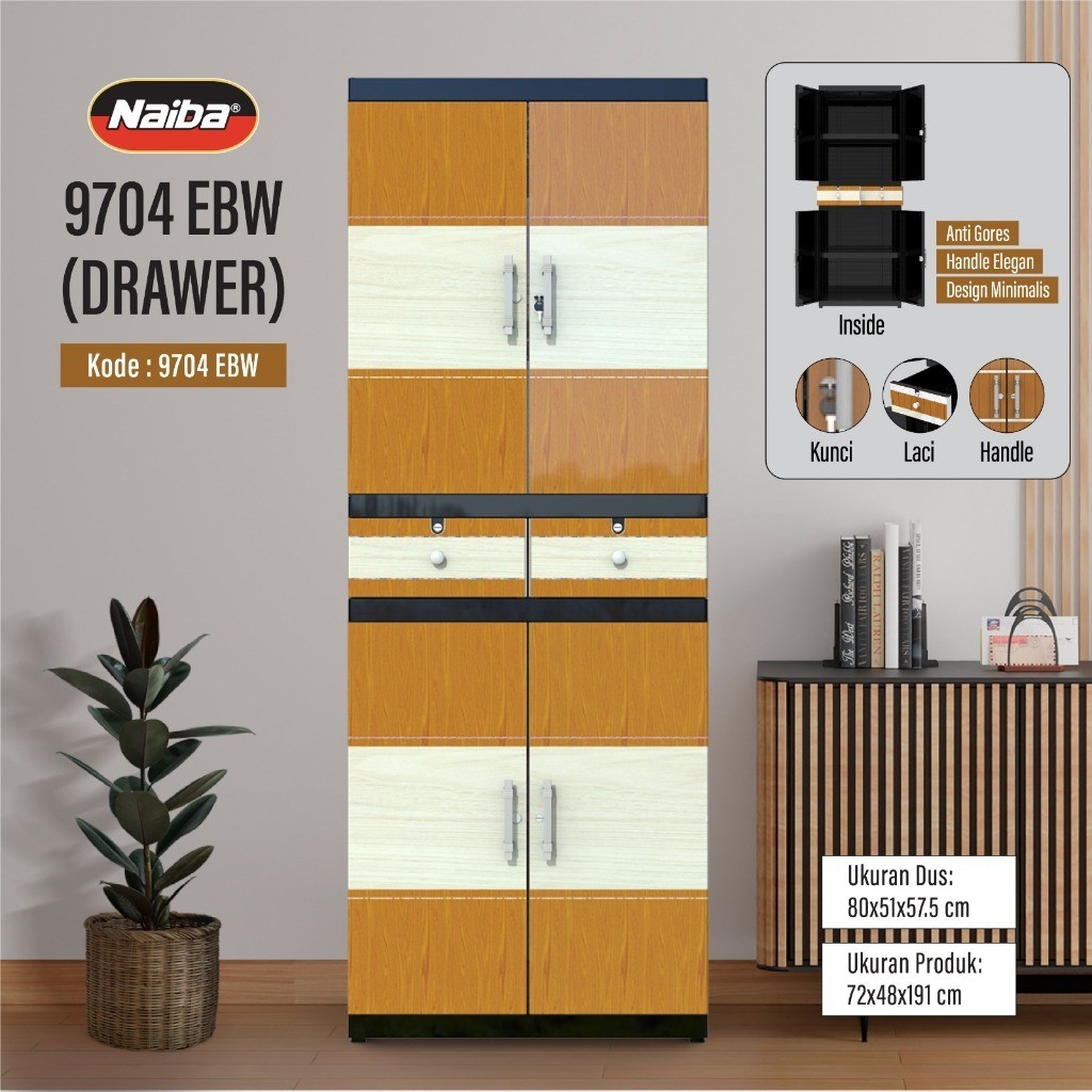 Jual Naiba 9724 / 9704 MSC STUDIO DRAWER - Lemari Pakaian Plastik Naiba ...