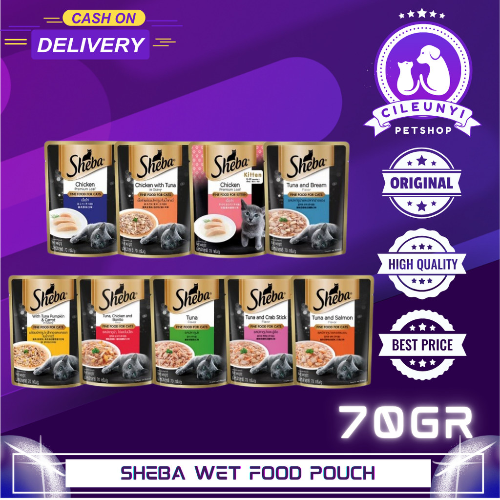 Jual Sheba Pouch 70gr All varaint makanan basah kucing SHEBA | Shopee ...