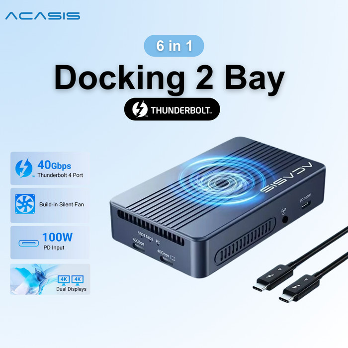 Jual Acasis 40Gbps Thunderbolt 4/3 M.2 NVMe 2 Bay RAID SSD Enclosure ...