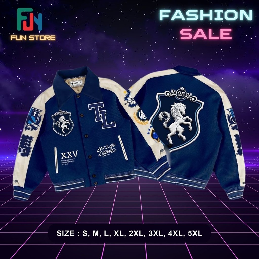 Jual jaket varsity liquid esport oversize s m l xl 2xl 3xl 4xl 5xl ...
