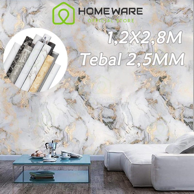 Jual Home Ware Wallpaper Dinding Motif Marble Roll 120 x 280cm Sticker ...