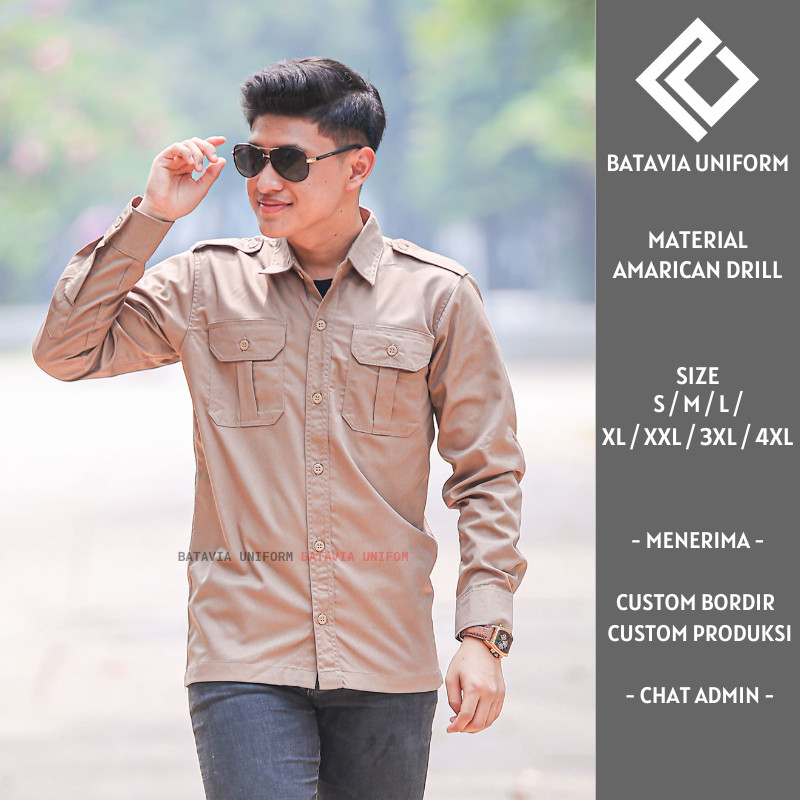 Jual Baju PDL Pria Lengan Panjang - Kemeja Seragam Kerja Dinas Lapangan ...